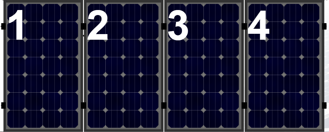 Clickfit EVO set rij van 4 panelen portrait Alu - J en M zonnepanelen