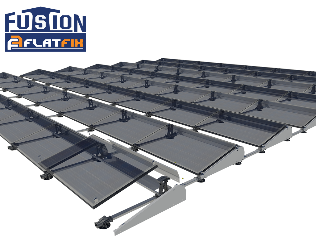 Flatfix Fusion set 1 rij van 5 panelen aluminium - J en M zonnepanelen