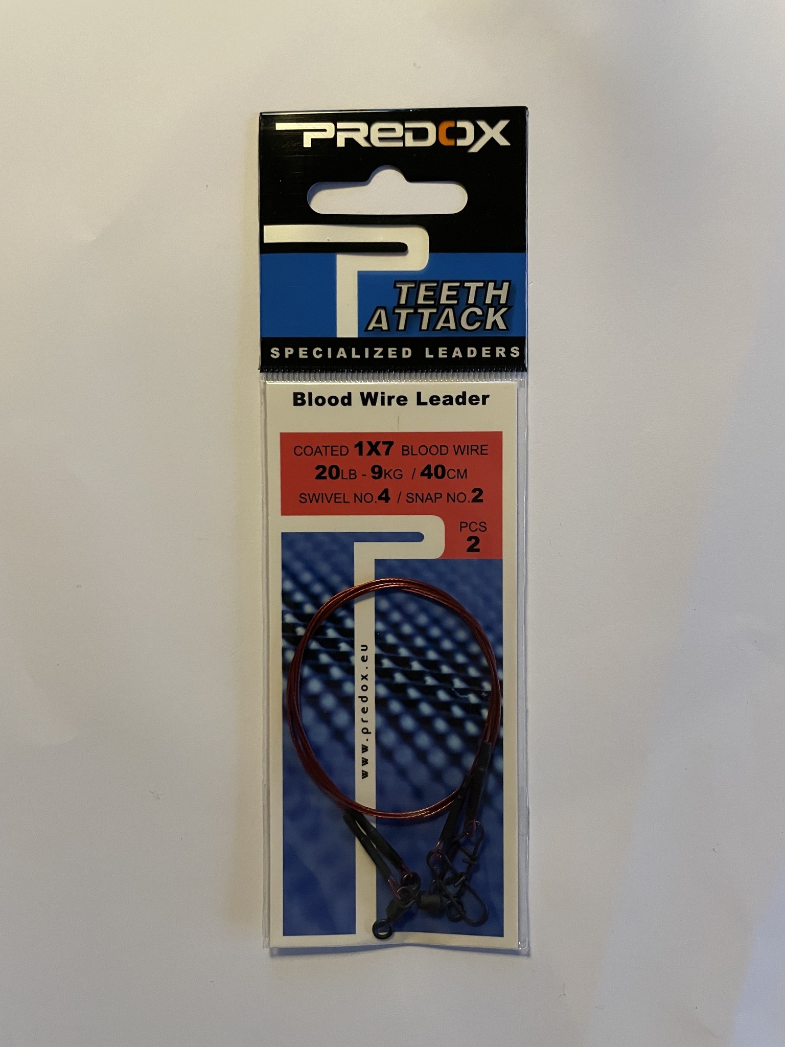 Teeth Attack Blood Wire Leader 1x7 40cm - Idzenga Hengelsport Webshop