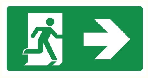 Buying a pictogram emergency exit right?