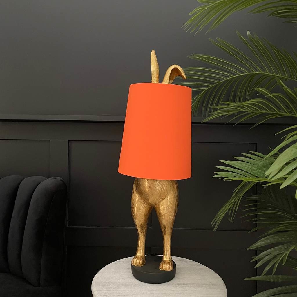Werner Voß - Table Lamp - Animal Lamp Hiding Bunny Orange - H 74 cm ...