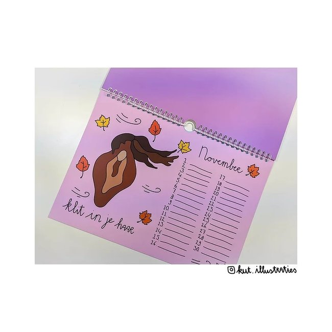 Birthday Calendar Pussy Kalender Kutillustraties Axeswar Design