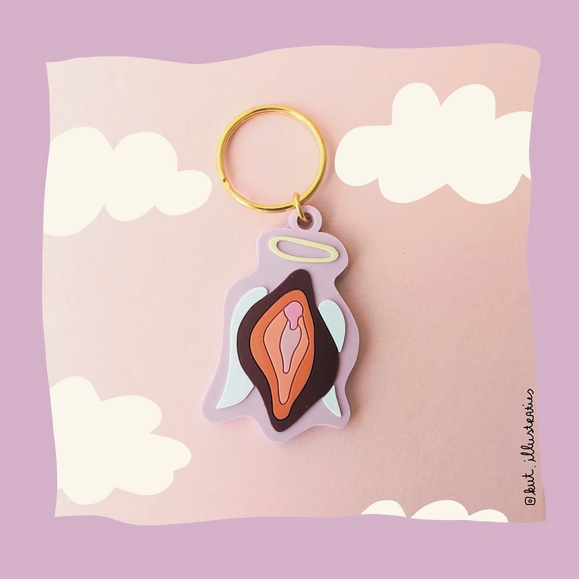 Keyring Key Fob Holy Pussy Kutillustraties Axeswar Design