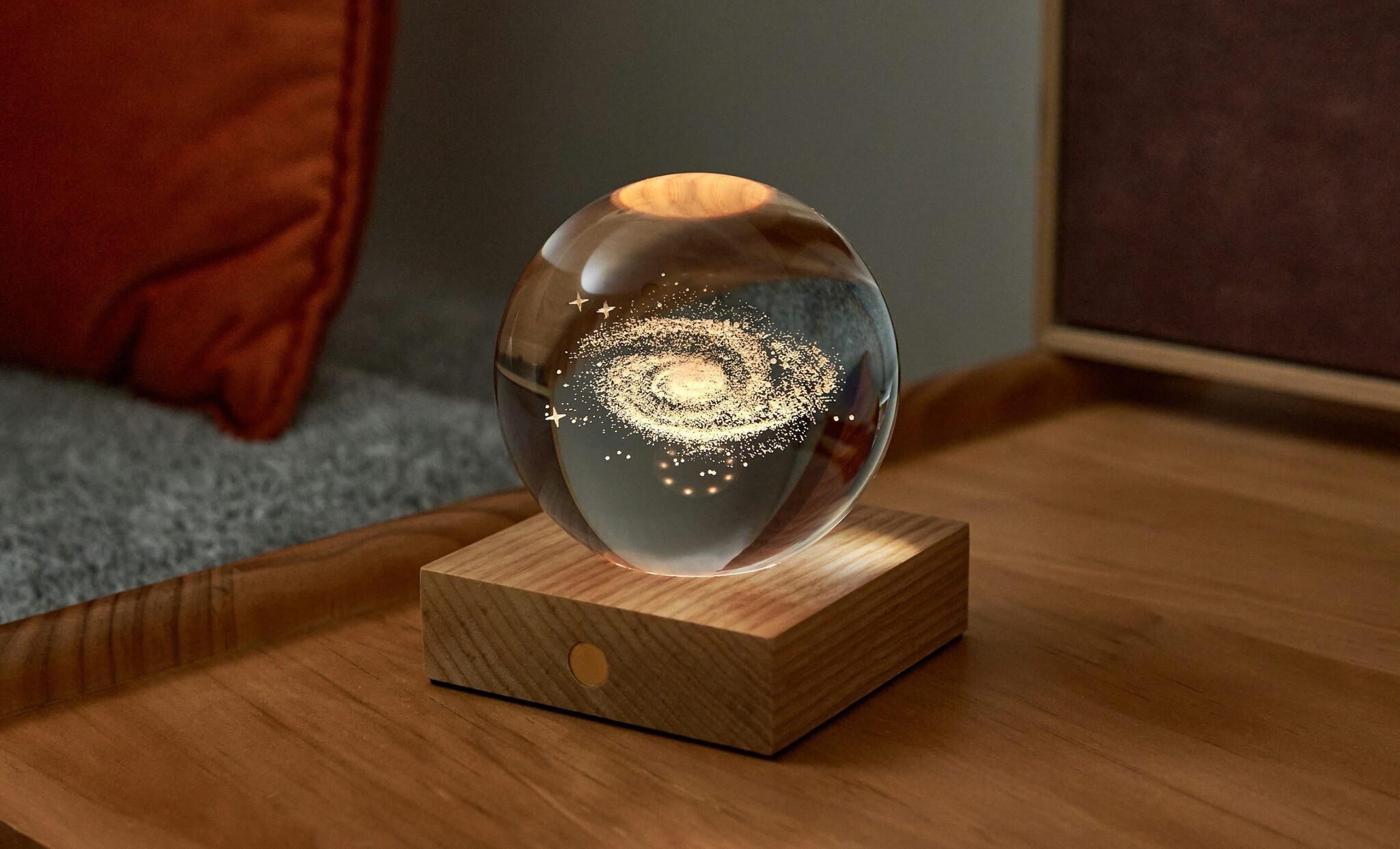 Amber Crystal Ball Night Light - Galaxy - Gingko - Axeswar Design