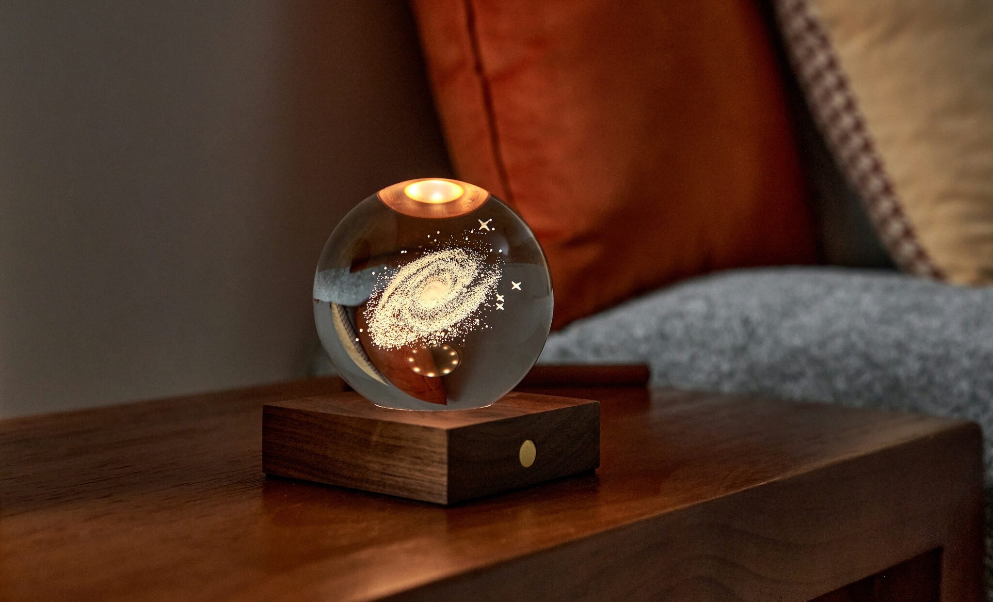 Amber Crystal Ball Night Light - Galaxy - Gingko - Axeswar Design