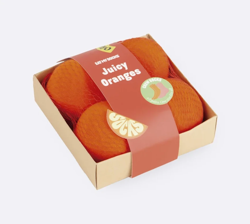 Sokken Sappige Appelsien - 2 paar - Eat My Socks - Axeswar Design