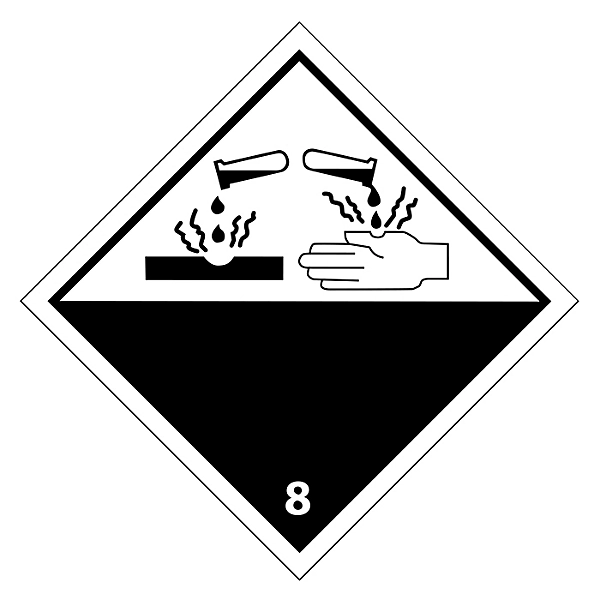 Euro-Label Waarschuwingslabel Bijtende Stoffen – 100x100mm Zelfklevend ...