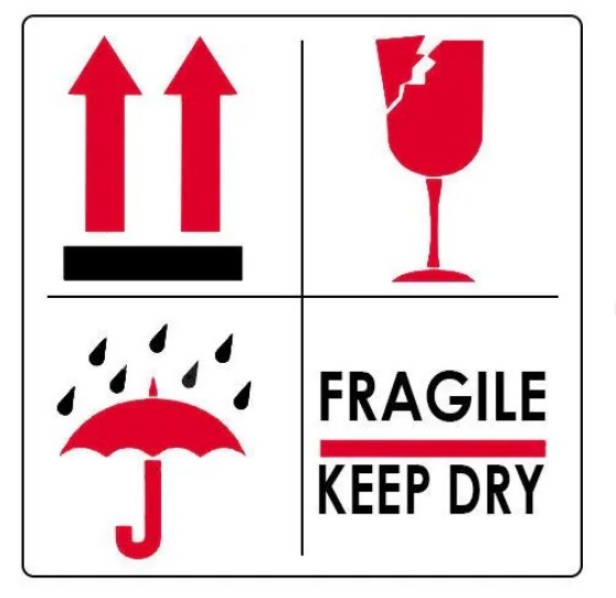 Fragile/This Side Up/Keep Dry Sticker 100x110 mm – 500 stuks - Euro ...