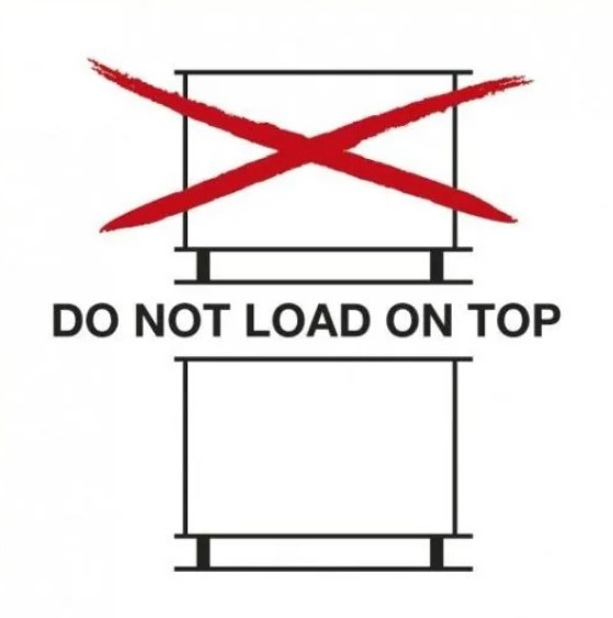 Koop hier je 'Do not load on top' Sticker 100x100 mm - Euro-Label BV