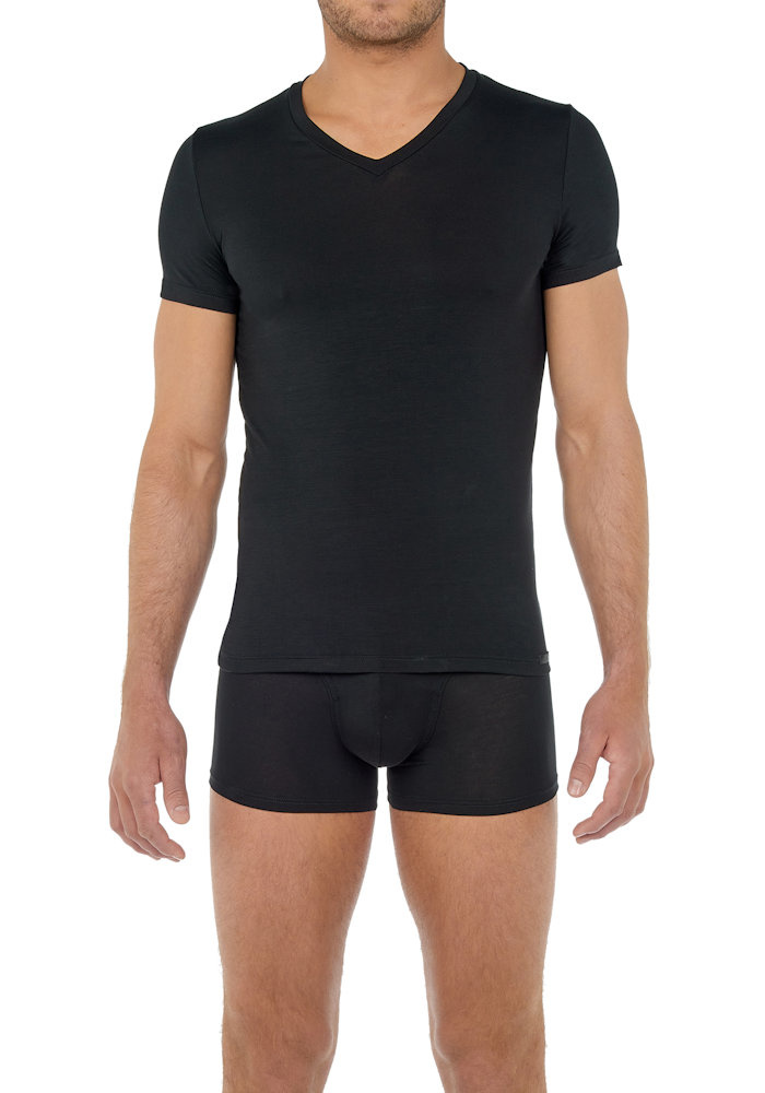 HOM Tencel Soft T-Shirt V-Neck Black - HOM-Shop.com