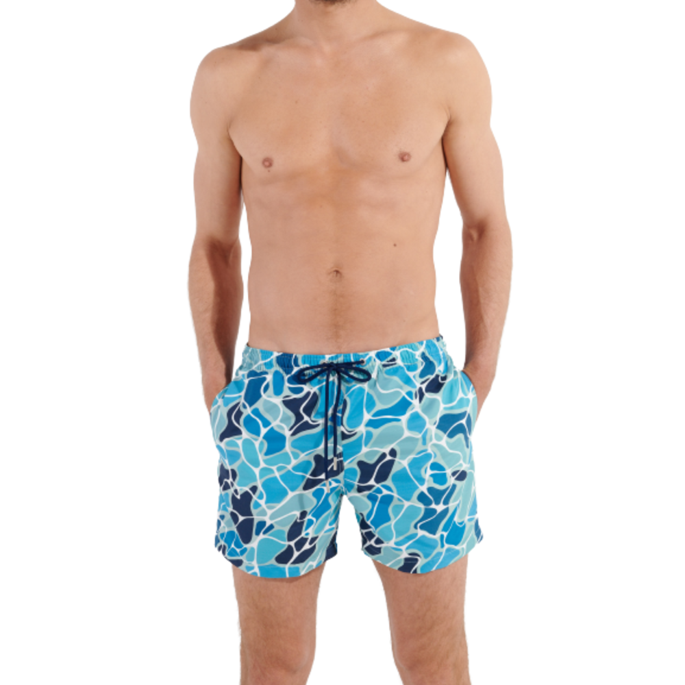 HOM Alain Beach Boxer Blue-Print - HOM-Shop.com