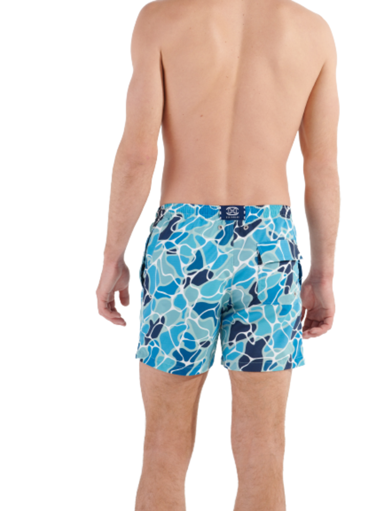 HOM Alain Beach Boxer Blue-Print - HOM-Shop.com