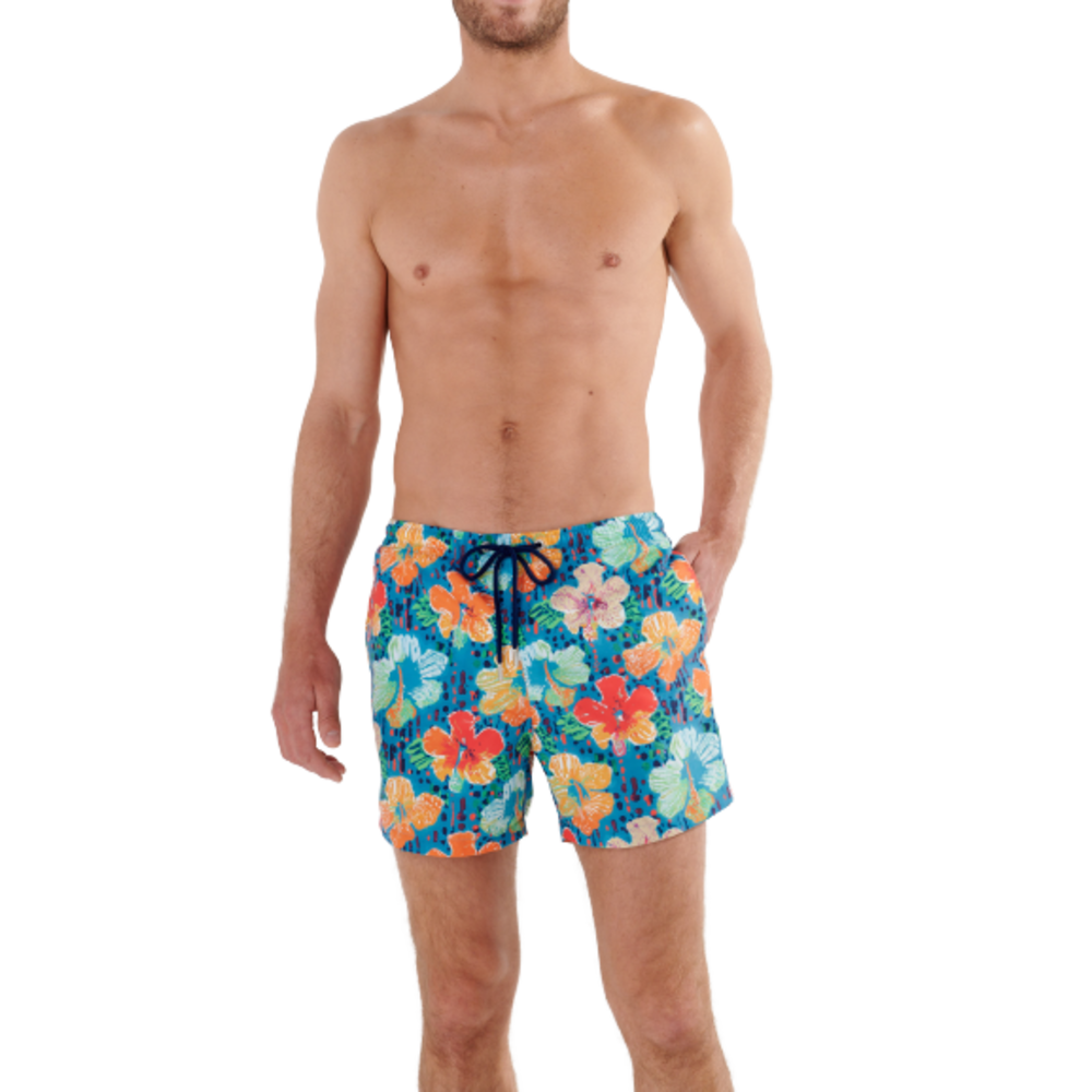 HOM Dino Beach Boxer Turquoise-Print - HOM-Shop.com