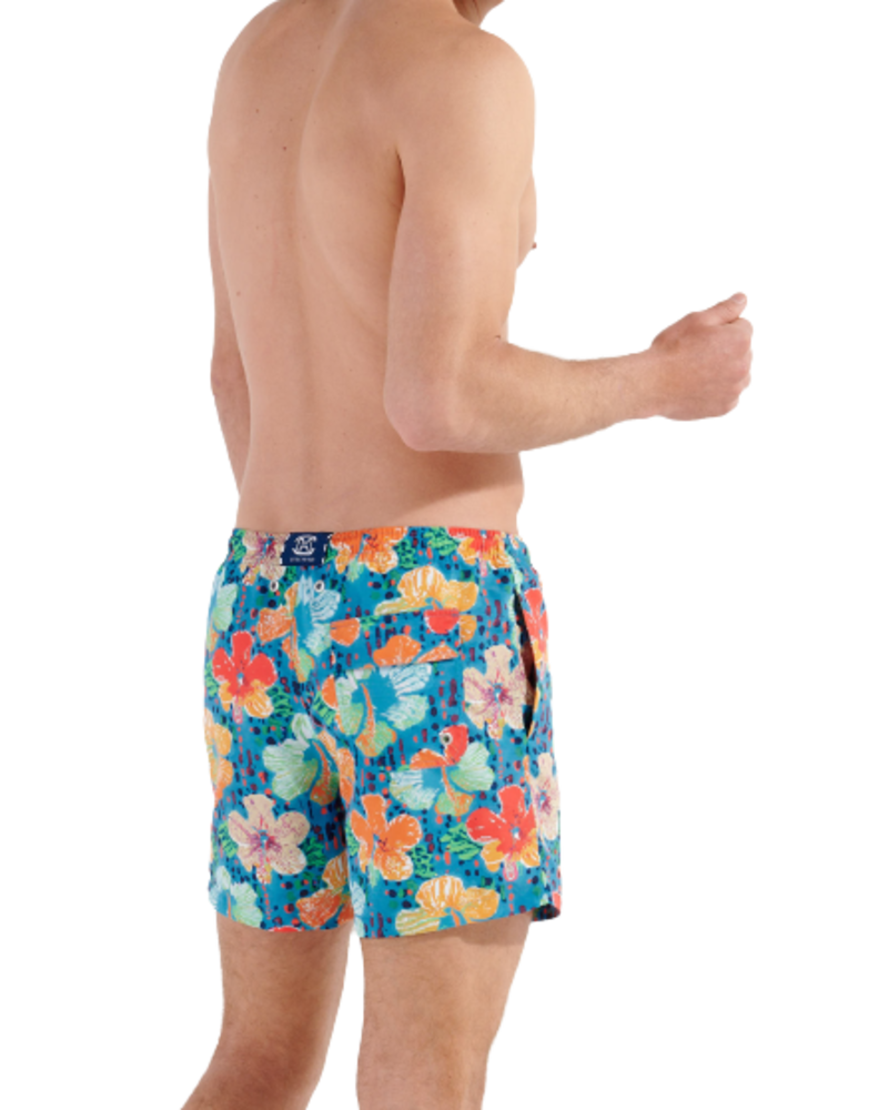 HOM Dino Beach Boxer Turquoise-Print - HOM-Shop.com