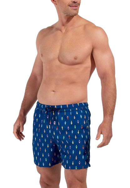 HOM Calcio Beach Boxer Navy Print - HOM-Shop.com