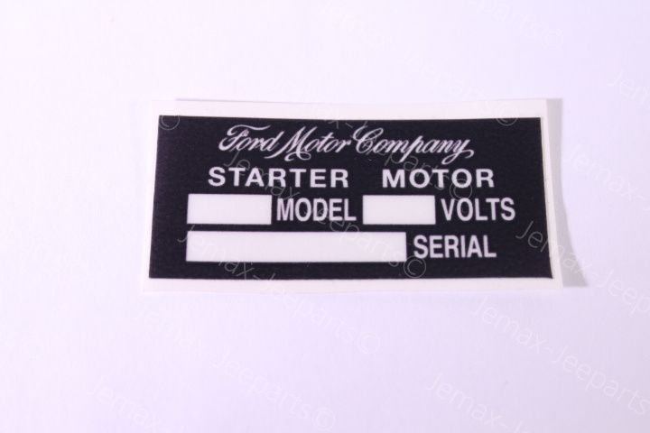 Ford starter sticker - Army Car Parts