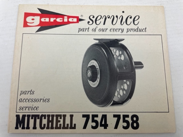 Garcia service boekje van Mitchell 754 758 fly reel |manual - CV Fishing