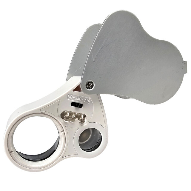 Double magnifying glass, 25x 25mm and 50x 14mm