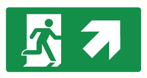 Pictogram nooduitgang boven rechts kopen? Bestel nu online!