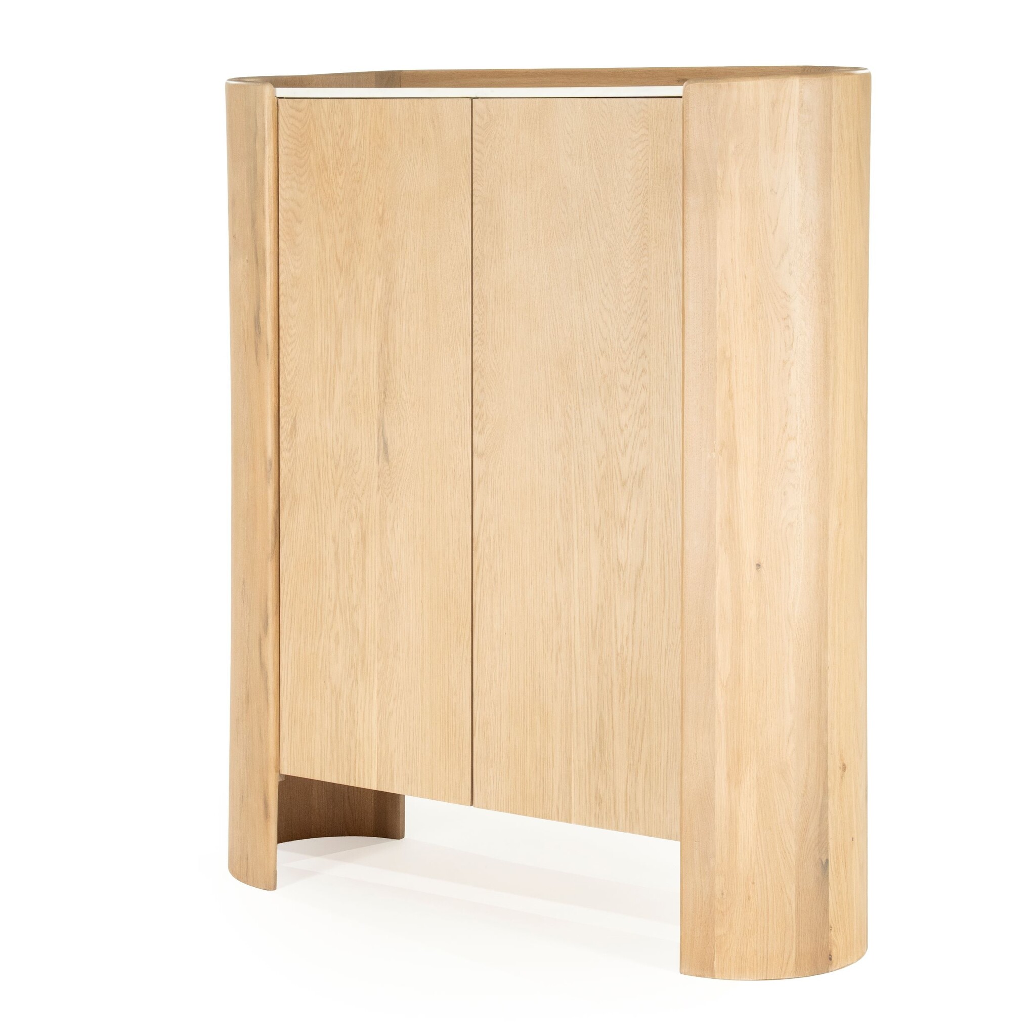 Kabinet Don – Eikenhouten kast met marmeren blad | Firma Hout en Staal ...