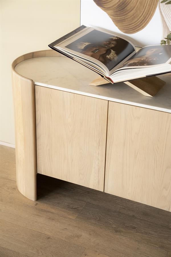 Dressoir Don – Eikenhouten kast met marmeren blad | Firma Hout & Staal ...