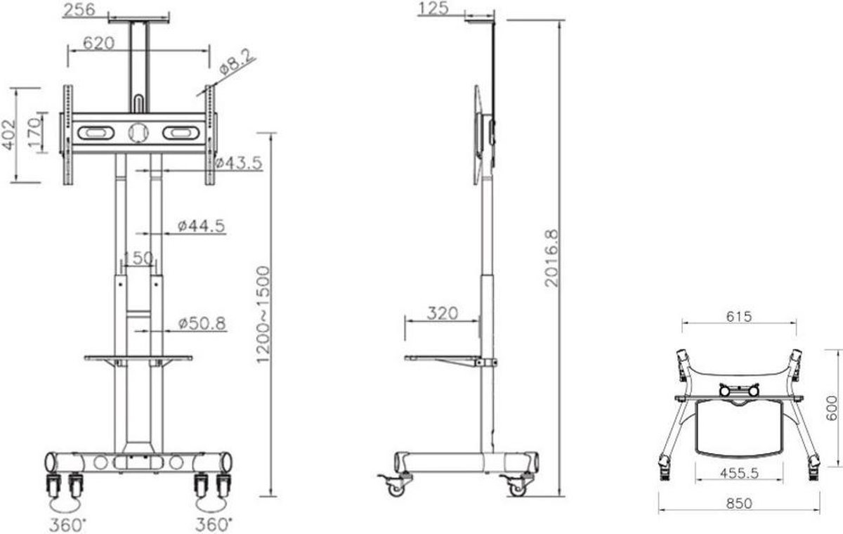 Multibrackets M Public Floorstand Basic 150 TV Vloerstandaard - TVvloerstandaardshop.nl
