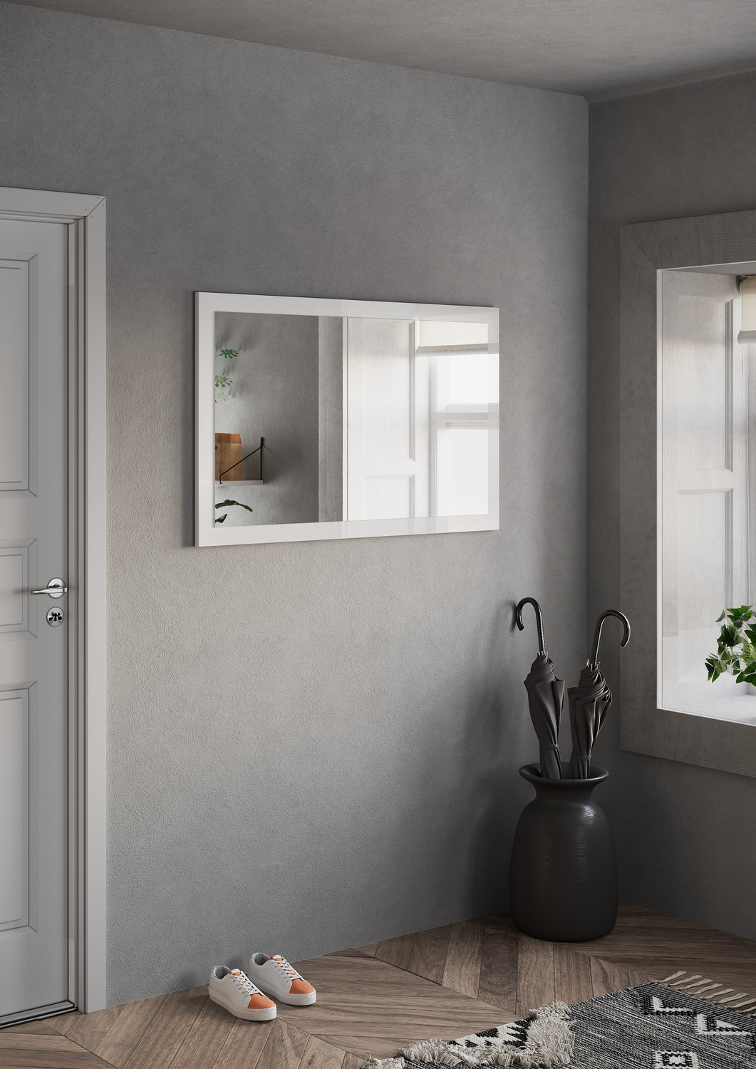 Benvenuto Design Frame Hoogglans Wit Spiegel Rechthoek bij Furnea