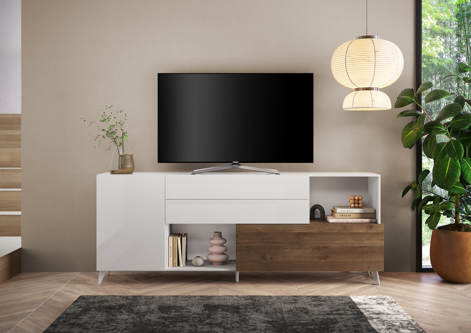 Benvenuto Design Monaco Wit/Mercure Eiken Dressoir 240 bij Furnea