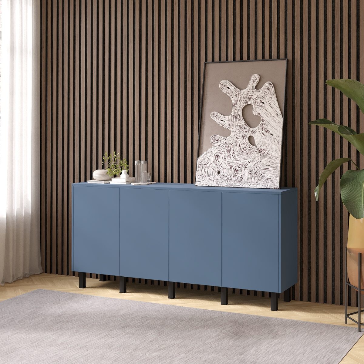 Artego Design Turin Ayaya 183 cm Dressoir Rookblauw bij Furnea