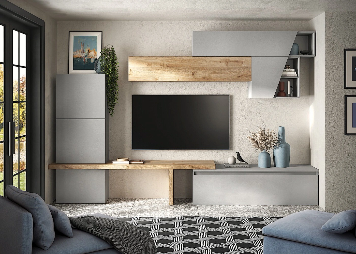 Benvenuto Design Infinity 2.0 Gesso/Kadiz Eiken TV Meubel Set 70