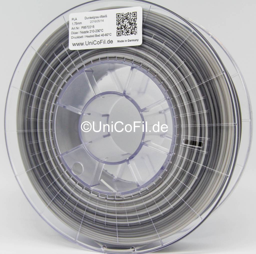 PLA Dark Grey-White - UniCoFil