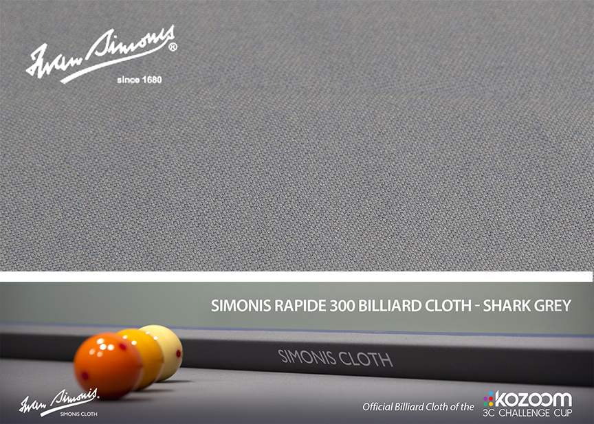 Simonis 300 Rapide shark grey - Van den Broek Biljarts
