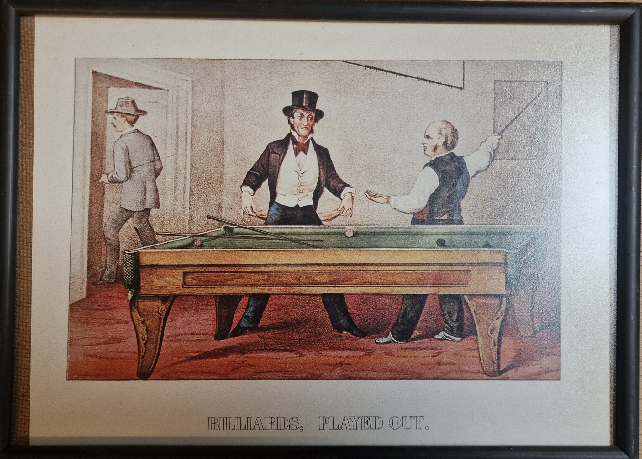 Print in frame Played out - Van den Broek billiards