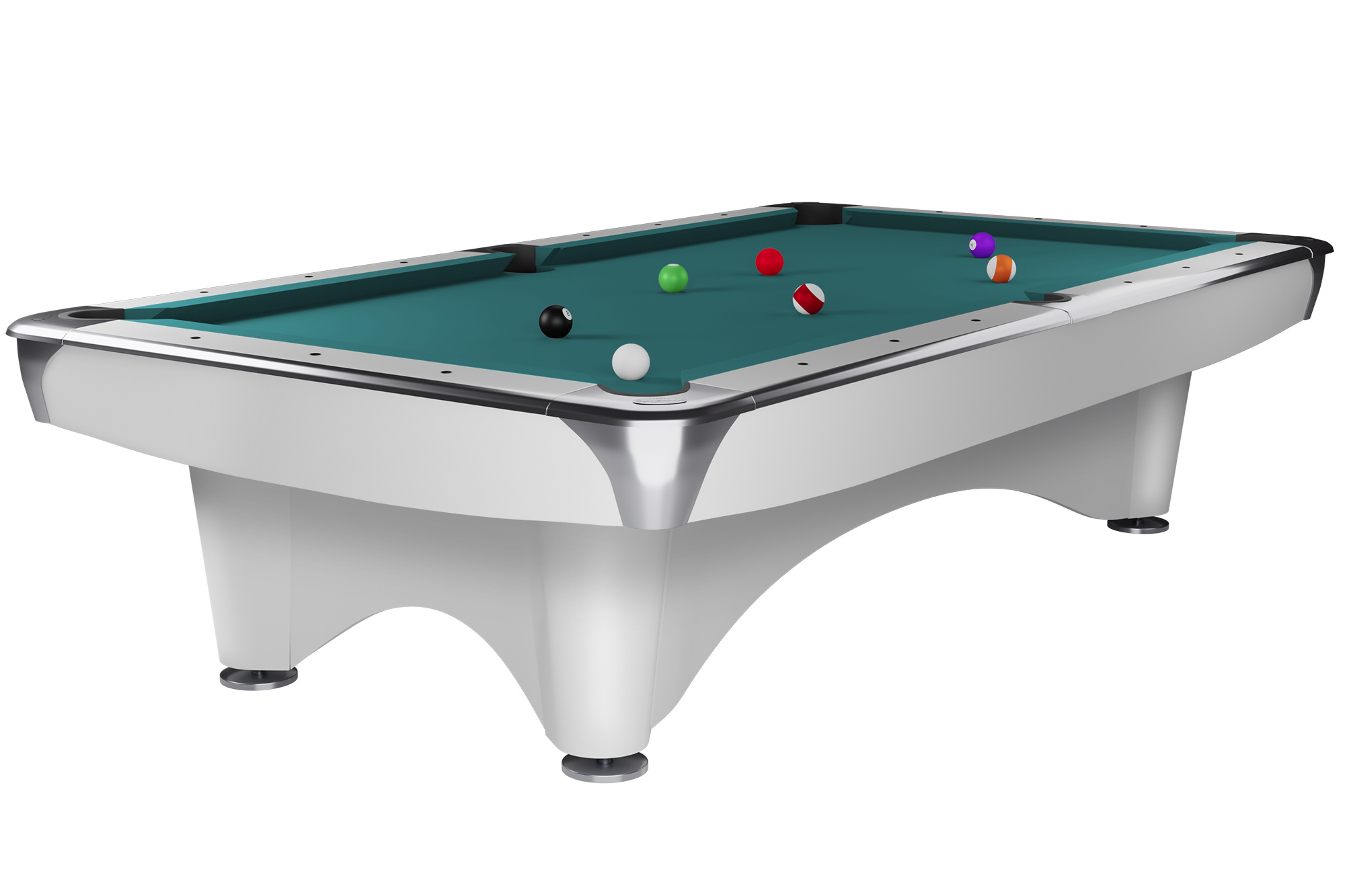 Pool table Dynamic III semi-gloss white 8 and 9 foot - Van den Broek ...