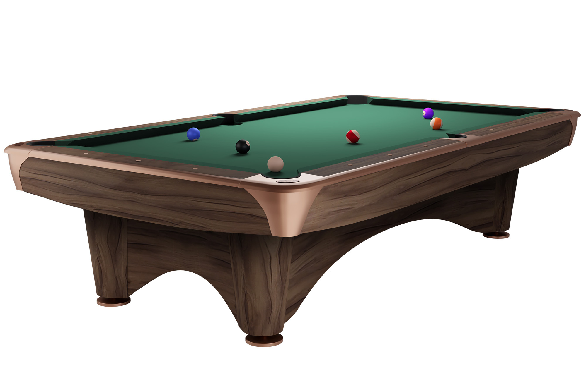 Pool table Dynamic III modern brown 8 and 9 foot - Van den Broek billiards