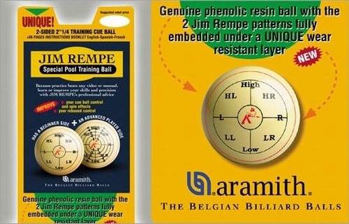 Jim Rempe - pool trainingbal met instructieboek - Van den Broek Biljarts
