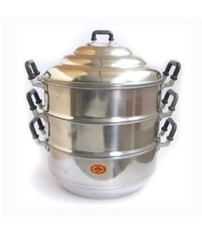 TokoGembira | Aluminium Stoompot 28 cm - Aziatisch gerei. - Tokogembira.nl