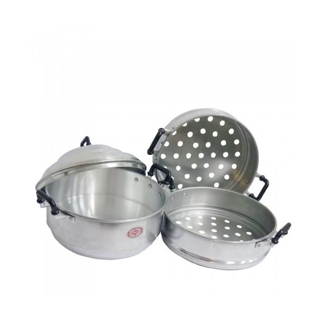 TokoGembira | Aluminium Steam Pot 22cm - Aziatische tool. - Tokogembira.nl