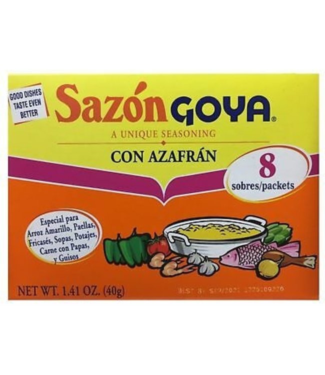 Sazon Goya Con azafran 8 packets (40gr) - Tokogembira.nl - Tokogembira.nl