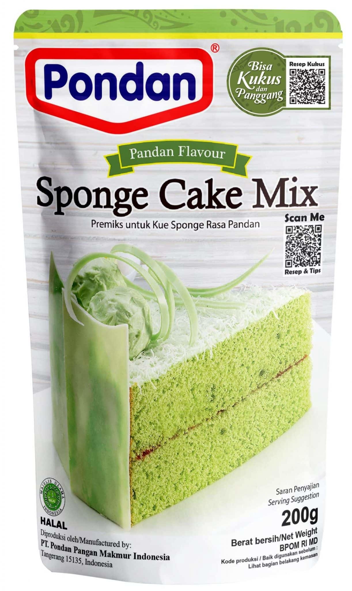 Sponge Cake Mix Pandan 200g Pondan Tokogembira nl Sponge Cake Mix Pandan 200g Pondan Tokogembira nl