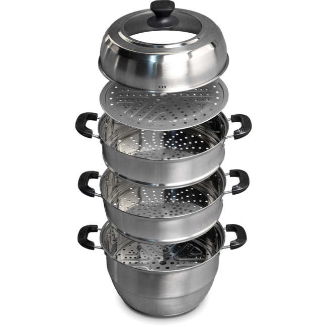 Stoompan RVS 30cm - 3 layers Laotesi - Tokogembira.nl