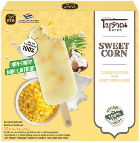 Coconut ice sticks with sweet corn flavour 300g Thaifruit ete ...