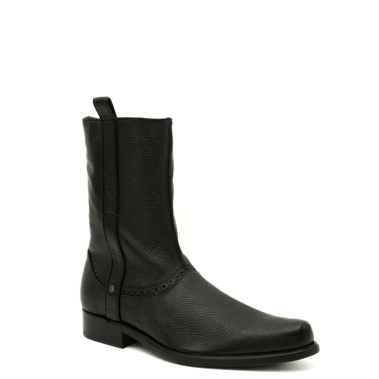 Black Handmade Leather Men's Boots - Cuadra - Boots by M