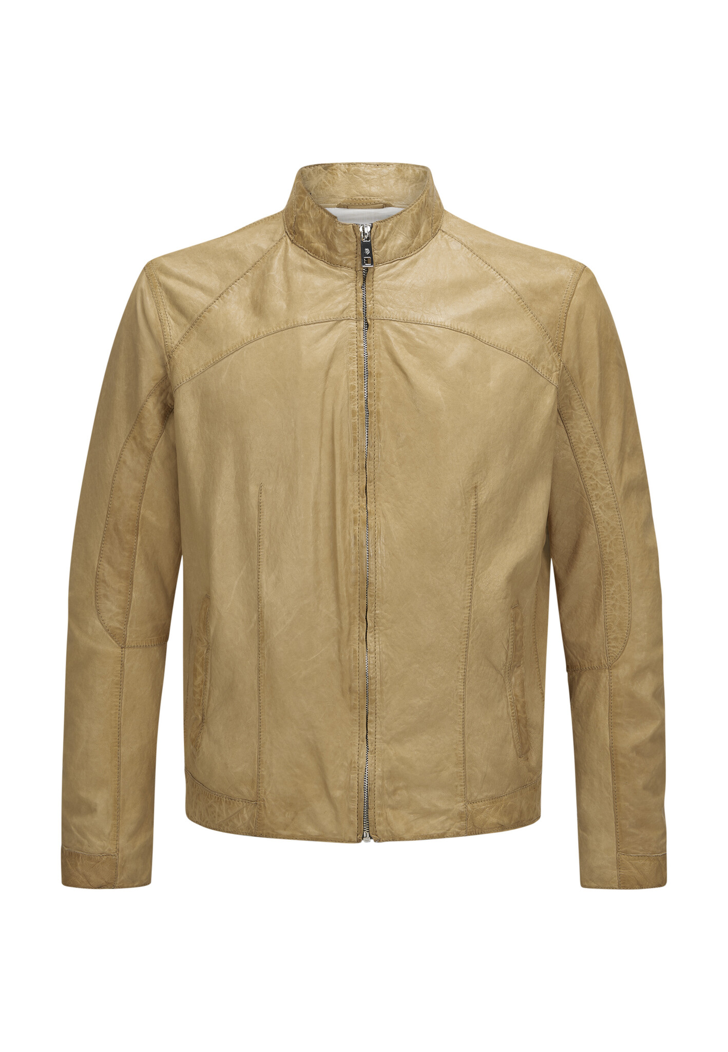 Dark Beige Leather Jacket - Milestone - Boots by M