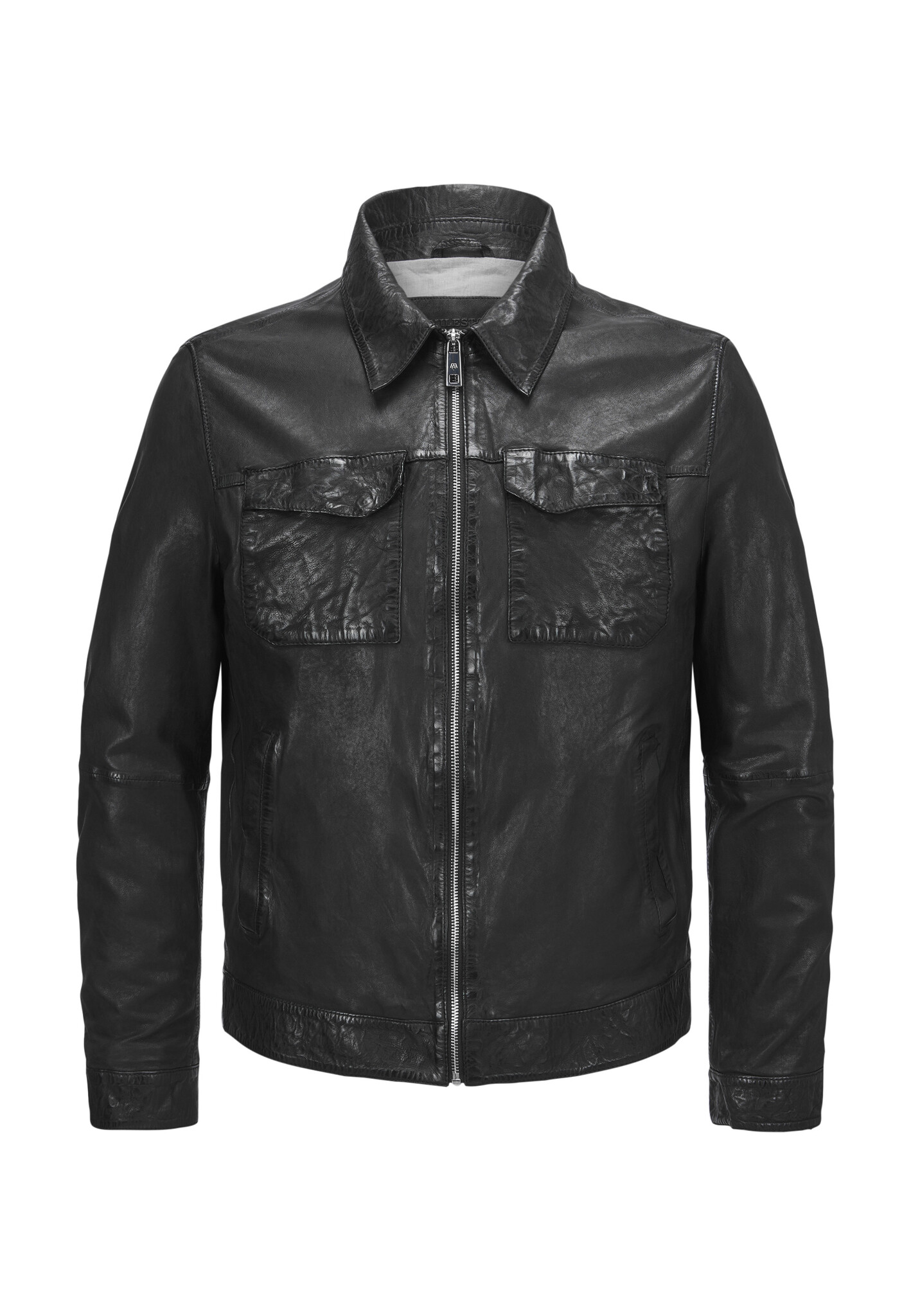 Zwart Leren Jack Met Kraag - Milestone - Boots by M