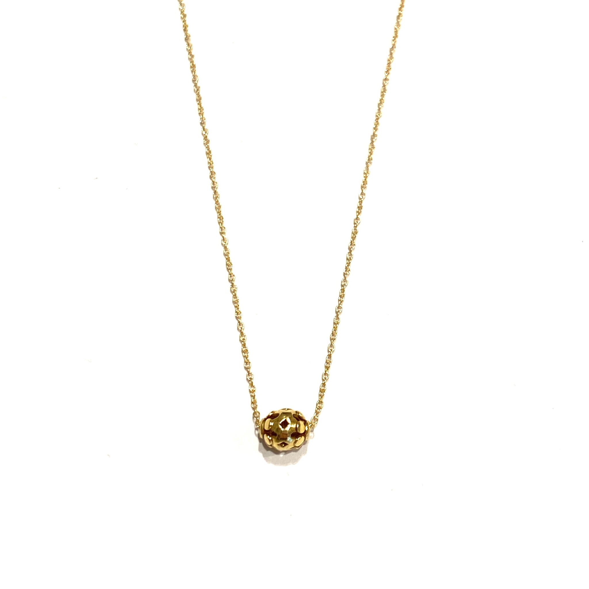 14 karat Gold necklace by Bo Gold with an half open ball - Diva ...