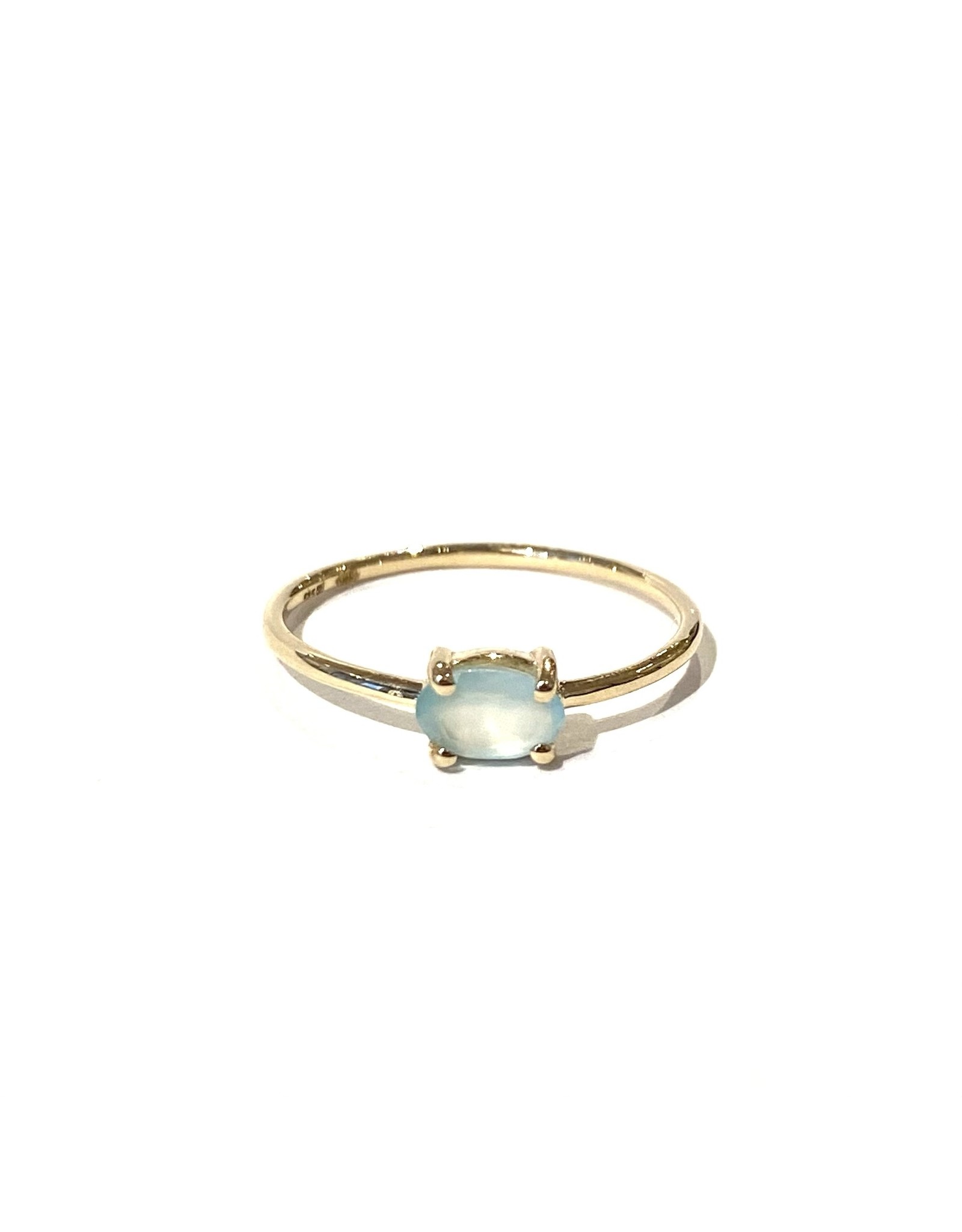 Gold ring by Bo Gold with chalcedony - Diva Amsterdam Jewellery