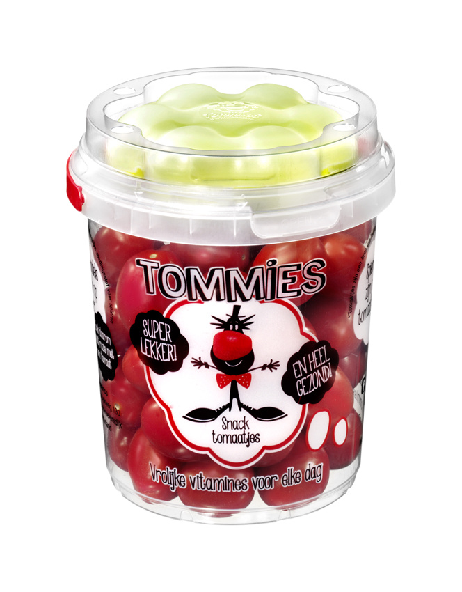 Snacktomaten rood 1 emmer incl. Tomtrom à 400 gr - Greenco