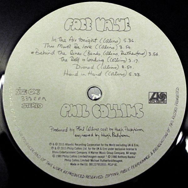 Phil Collins Face Value Face Value (remaster 180g vinyl LP ) - VinylVinyl