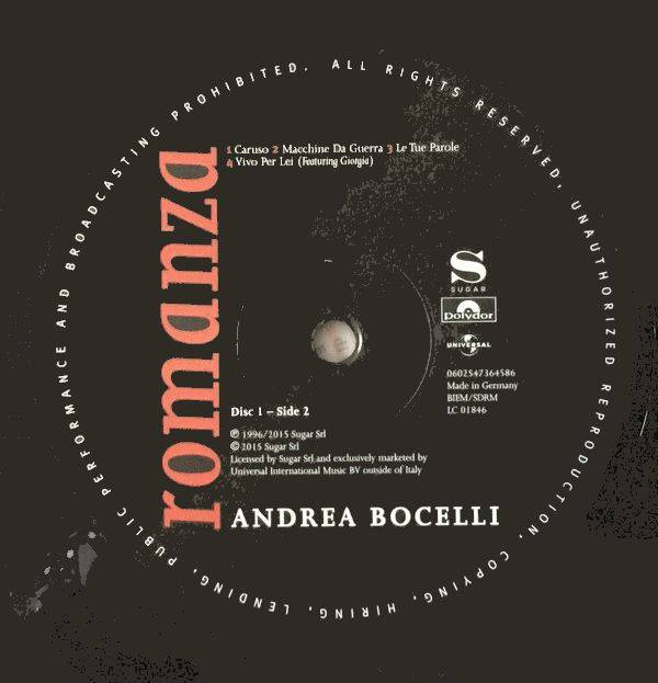 Andrea Bocelli Romanza (compilation ) (180g vinyl 2LP ) - VinylVinyl